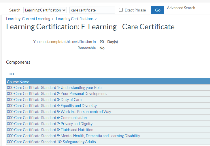 Care Certificate | BedfordshireHospital
